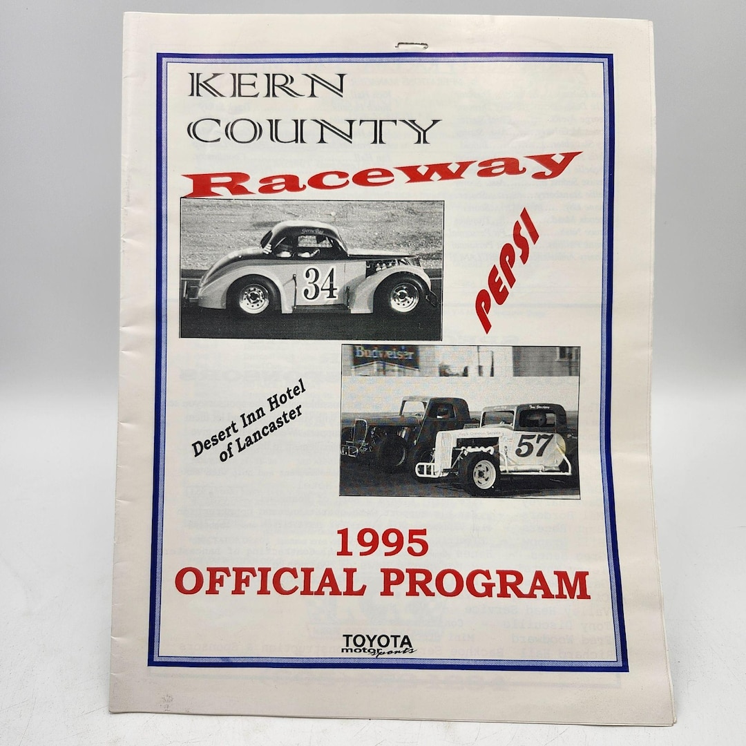 Kern County Raceway 1995 Official Event Program Legend Cars - Etsy
