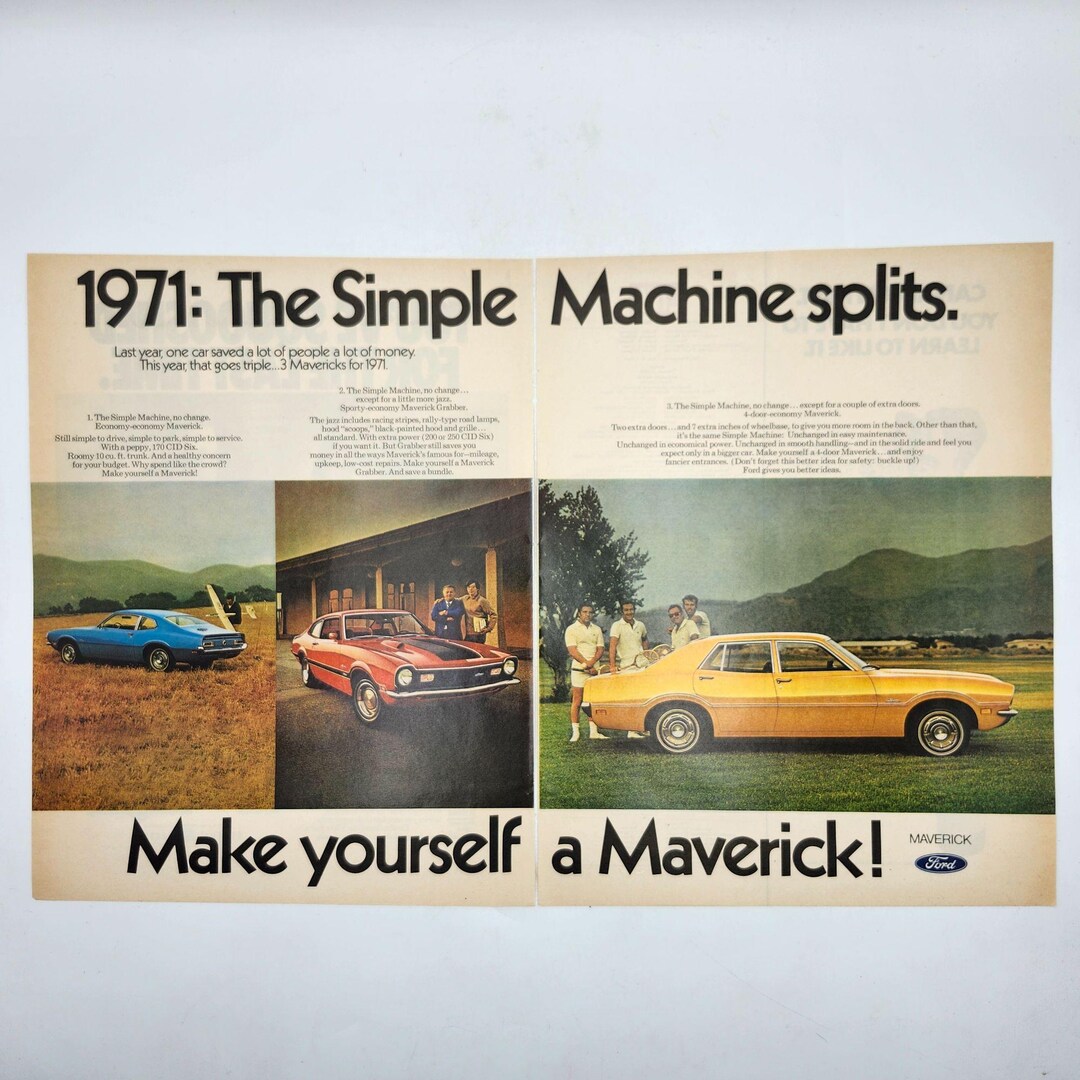 Vintage 1971 Ford Maverick Car LIFE Magazine Print Ad - Etsy