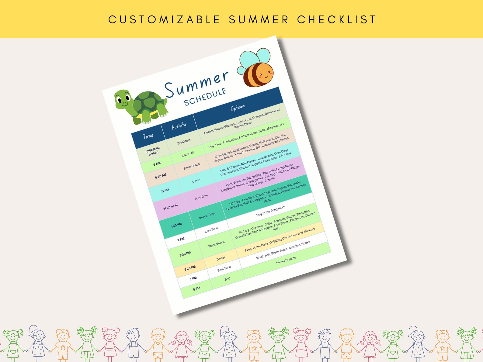 Summer Schedule, Summer Bucket List, Summer Checklist, Kids Chore Chart ...