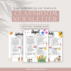 Editable Canva Template for Monthly School and Teacher Newsletters - Etsy