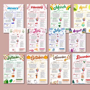 Newsletter Template, Editable Newsletter, Monthly Newsletter, School ...