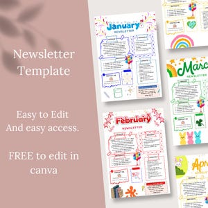 Newsletter Template, Editable Monthly School Classroom Teacher ...