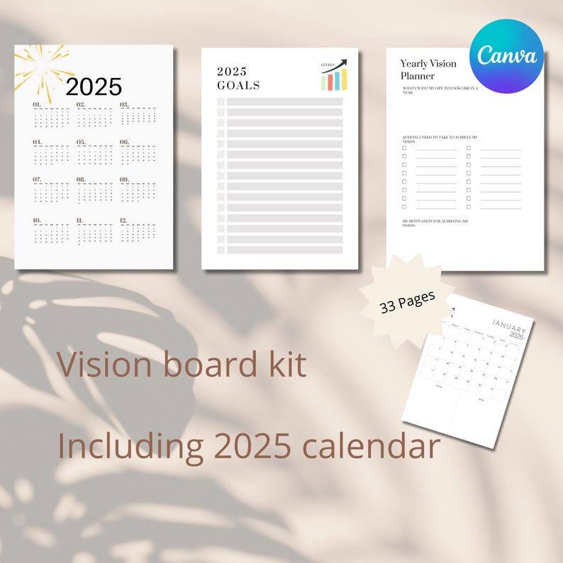 Vision Board Printables. Self-care Worksheet. Ebook Canva Template ...