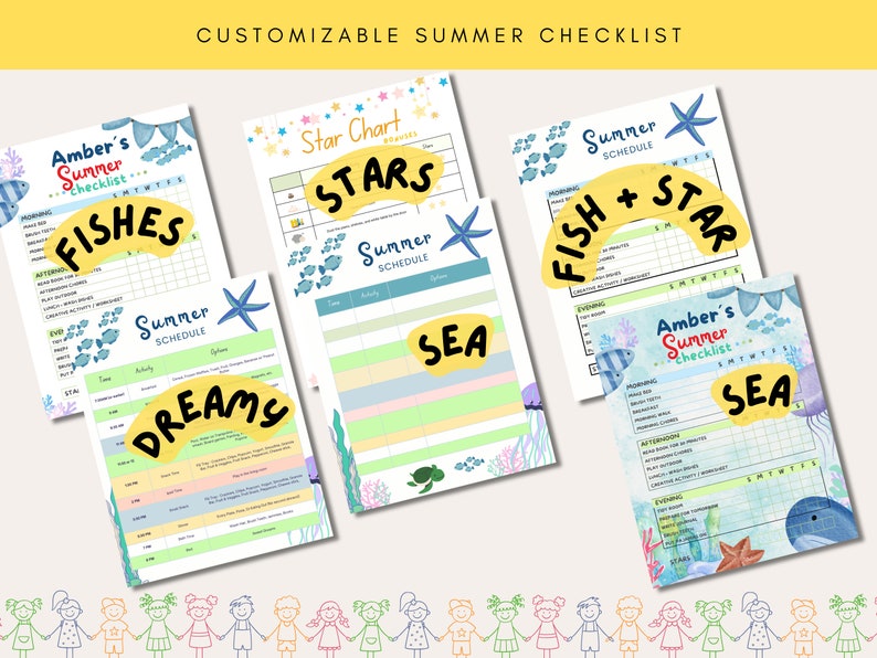 Summer Chore Chart Bundle, Toddler Routine, Kids Routine Chart, Chore ...