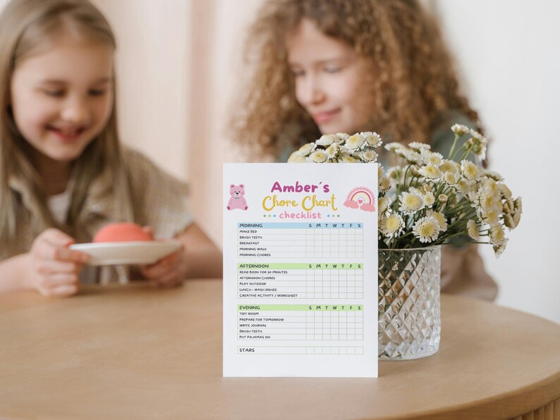 Editable Chore Chart for Kids | Printable | Kids Daily Weekly ...