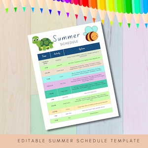 Summer Schedule, Summer Bucket List, Summer Checklist, Kids Chore Chart ...