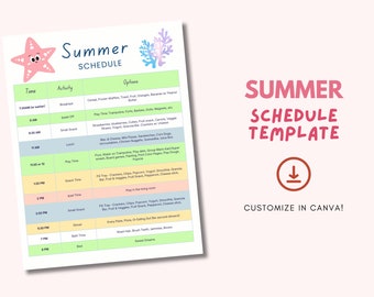 Summer Schedule, Summer Bucket List, Summer Checklist, Kids Chore Chart ...