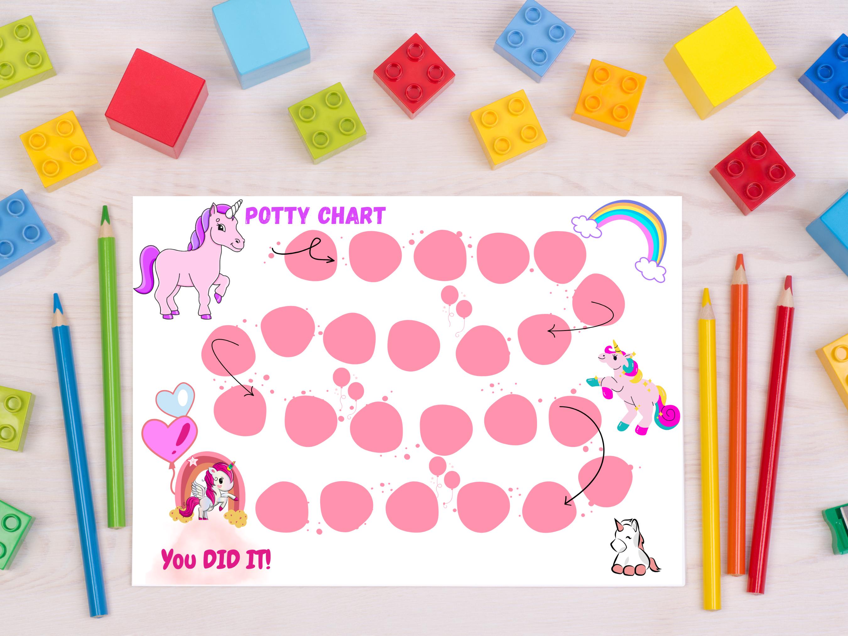 Unicorn Potty Chart | Printable Potty Training Chart | Reward Chart ...