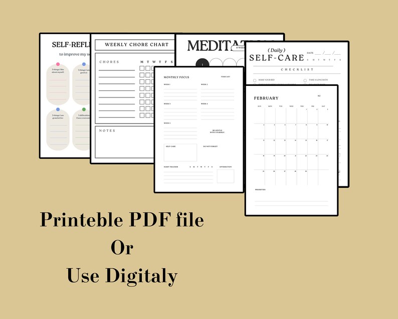 2024 Vision Board & Self-care Digital Template Bundle - Etsy