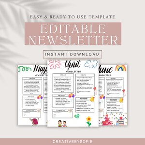 Editable Canva Template for Monthly School and Teacher Newsletters - Etsy