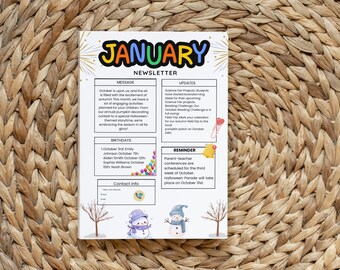 April Newsletter Template, Editable Newsletter, Monthly Newsletter ...