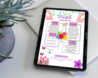 April Newsletter Template, Editable Newsletter, Monthly Newsletter ...