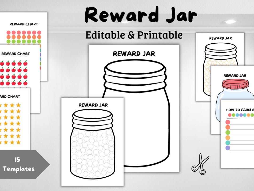 Reward Jar | Reward Chart | Reward Tracker Template | Printable ...