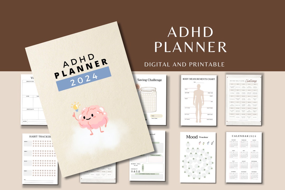 ADHD Planner PRINTABLE Adult ADHD Workbook, Organizer, Daily Planner ...
