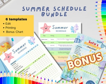 Summer Schedule, Summer Bucket List, Summer Checklist, Kids Chore Chart ...