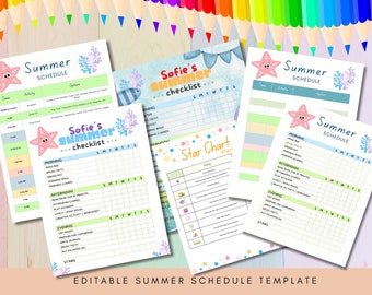 Summer Schedule, Summer Bucket List, Summer Checklist, Kids Chore Chart ...