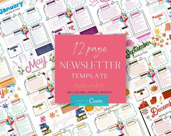 March Newsletter Template, Editable Newsletter, Monthly Newsletter ...