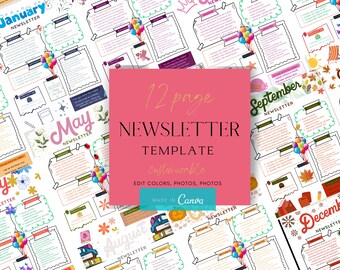 March Newsletter Template, Editable Newsletter, Monthly Newsletter ...