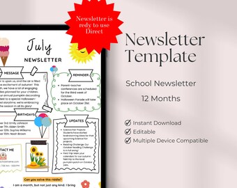 Editable Canva Template-newsletter Template, Editable Newsletter ...
