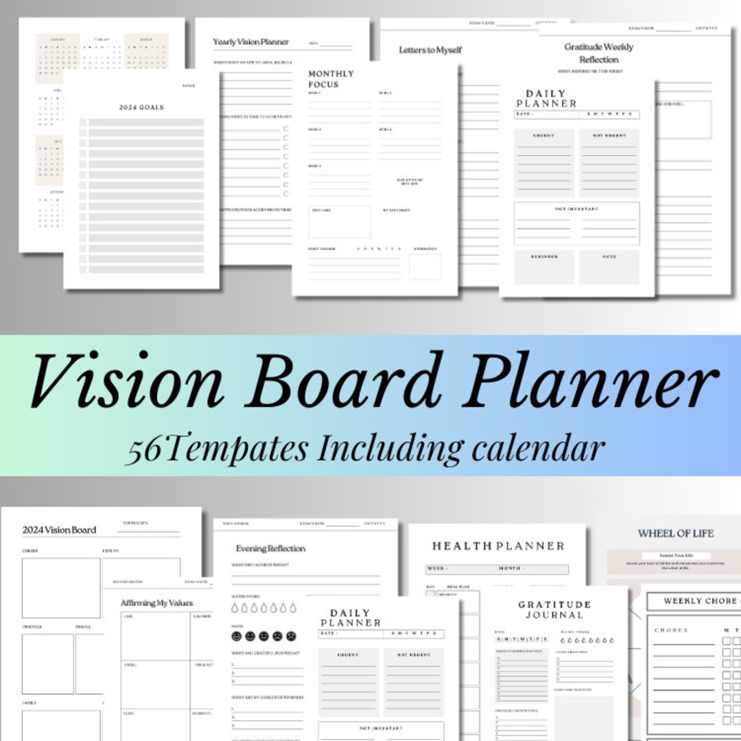 Vision Board Printables 2024 Vision Board Template. Digital Vision ...
