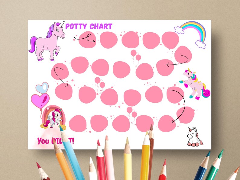 Unicorn Potty Chart | Printable Potty Training Chart | Reward Chart ...