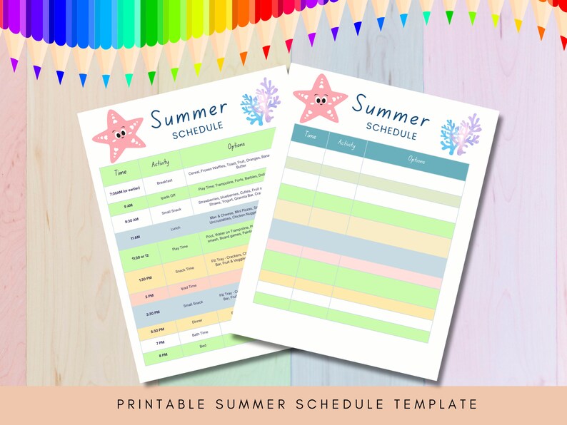 Summer Schedule, Summer Bucket List, Summer Checklist, Kids Chore Chart ...