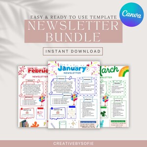 Newsletter Template, Editable Monthly School Classroom Teacher ...