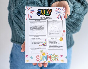 April Newsletter Template, Editable Newsletter, Monthly Newsletter ...