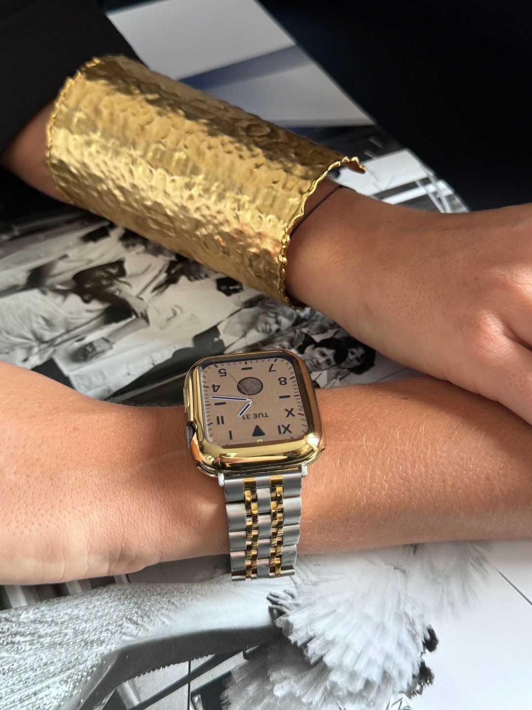 Silver Gold Apple Watch Band 38mm 40mm 41mm 42mm 44mm Apple Watch ...