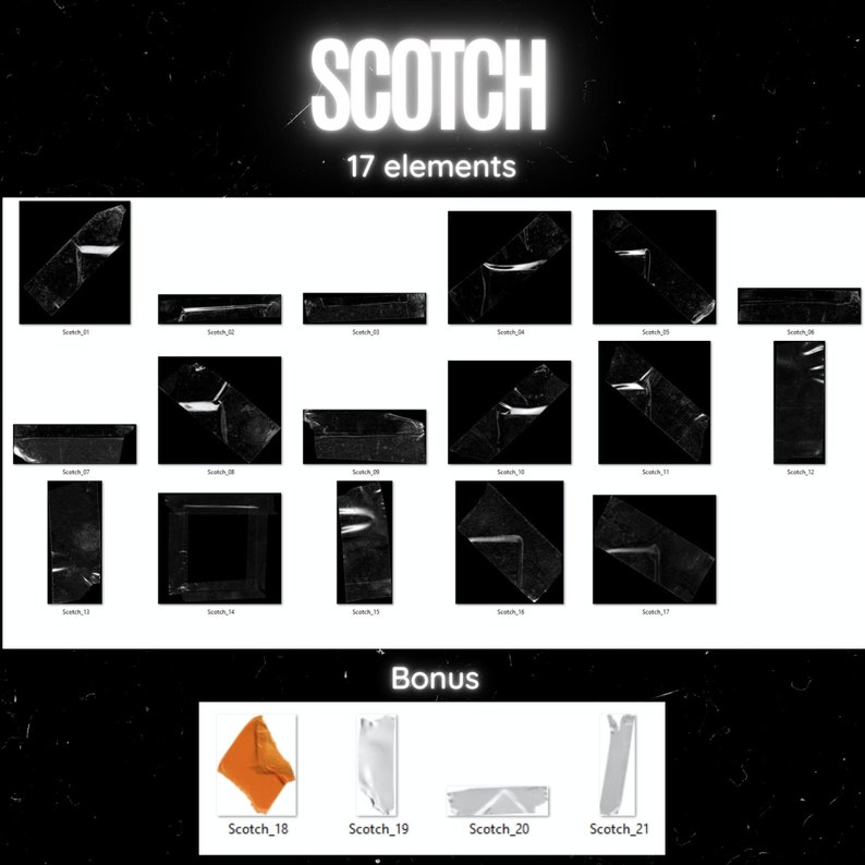 High-quality Scotch Tapes Overlays and Brushes Collection - Etsy