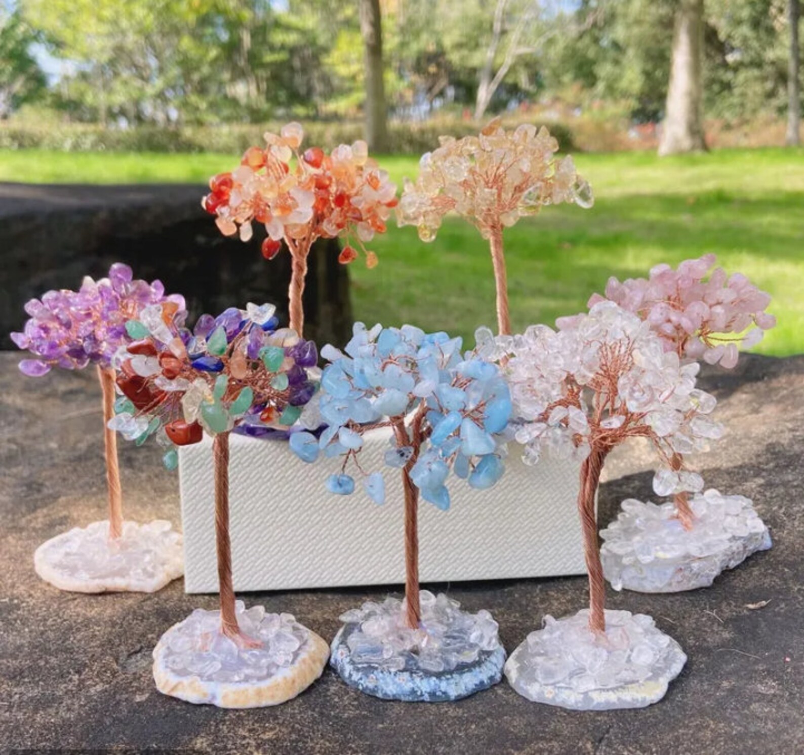 Beautiful Gemstone Tree With Colorful Stones - Etsy