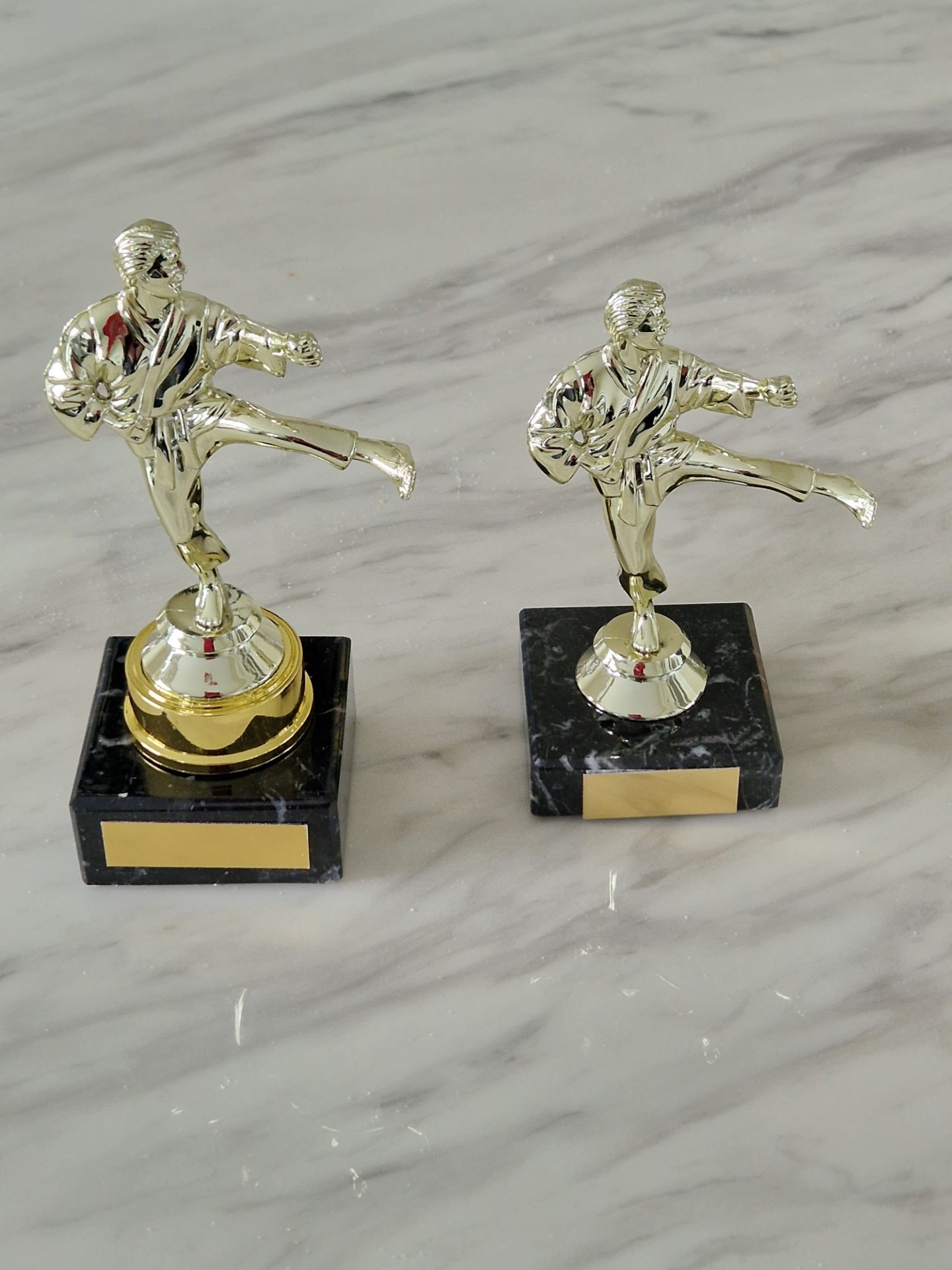 Personalized Karate Trophy: Gold Resin Figurine, Black Marble Base - Etsy