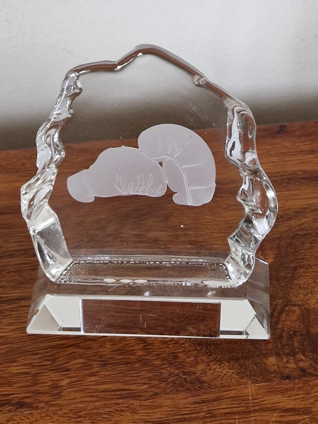 Personalised 11cm Iceberg K9 Crystal Boxing Trophy in Satin Lined Box ...
