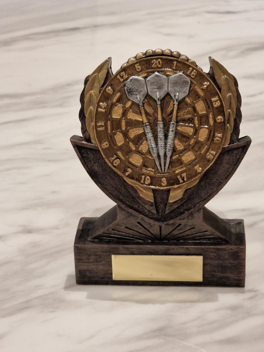 Personalised Heavy 14 Cm Cast Resin Darts Trophy. Ideal Prize, Desk Top ...