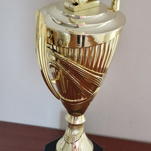 Personalised 43 Cm Gold Coloured Soccer Cup Trophy With Handles & Lid ...