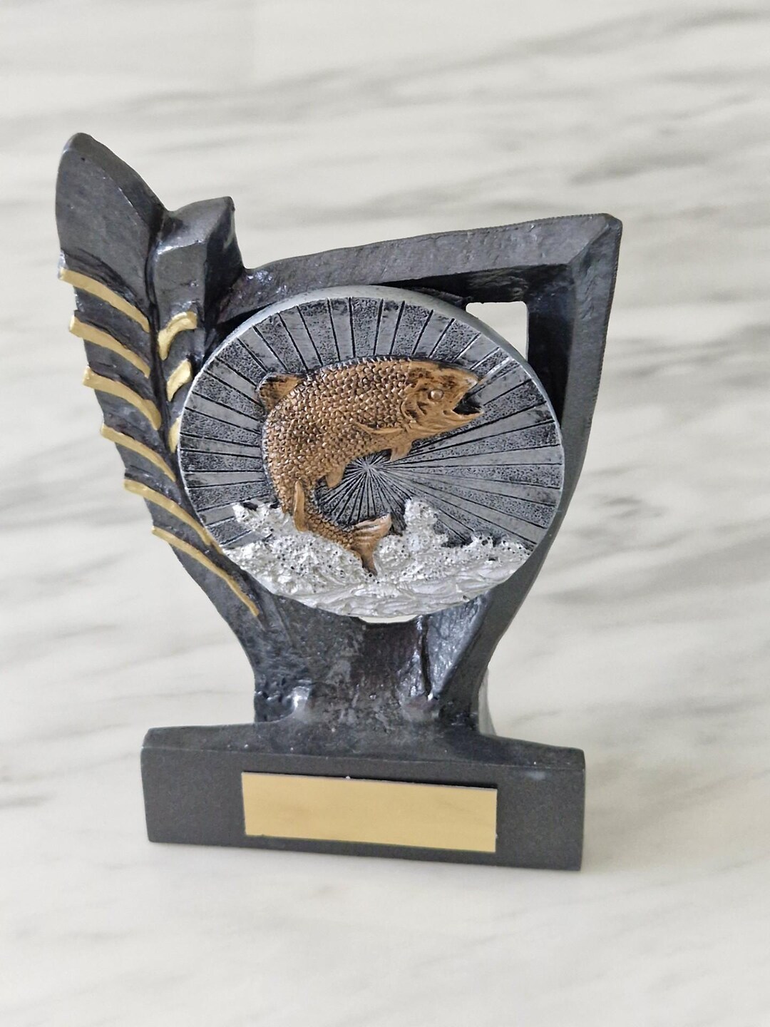 Personalised 15 Cm Fishing Plaque Trophy. Ideal Fishing Prize, Desk Top ...