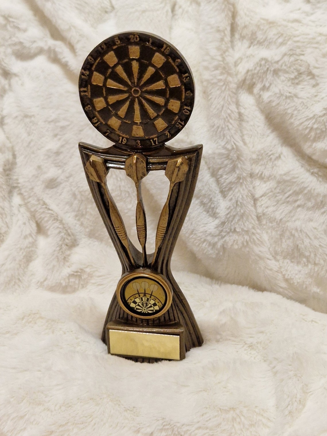 Personalised 17.5 Cm Dartboard Trophy. Ideal Prize, Desk Top Item, Gift ...