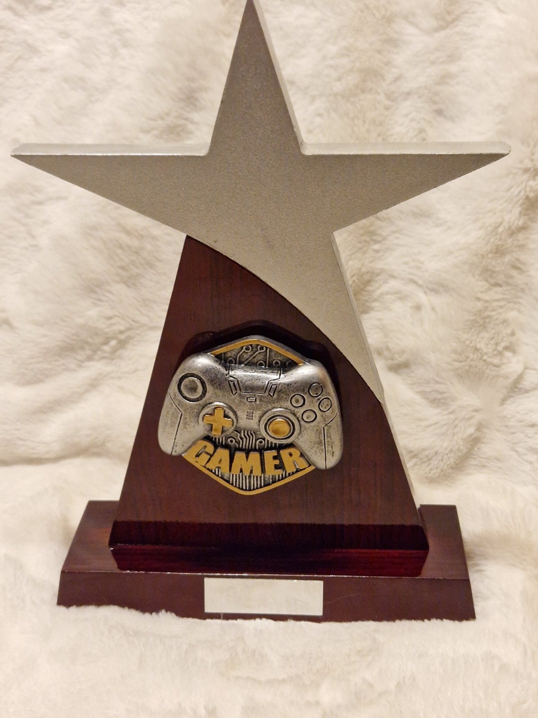 Personalized Gamer Star Award, Handcrafted Wood Trophy - Etsy