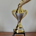 Personalised Badminton Shuttlecock Cup Trophy With Black Base. Silver ...
