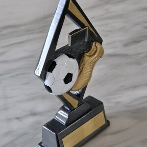 Personalised 17cm Soccer Football & Boot Trophy. Ideal Soccer Prize ...