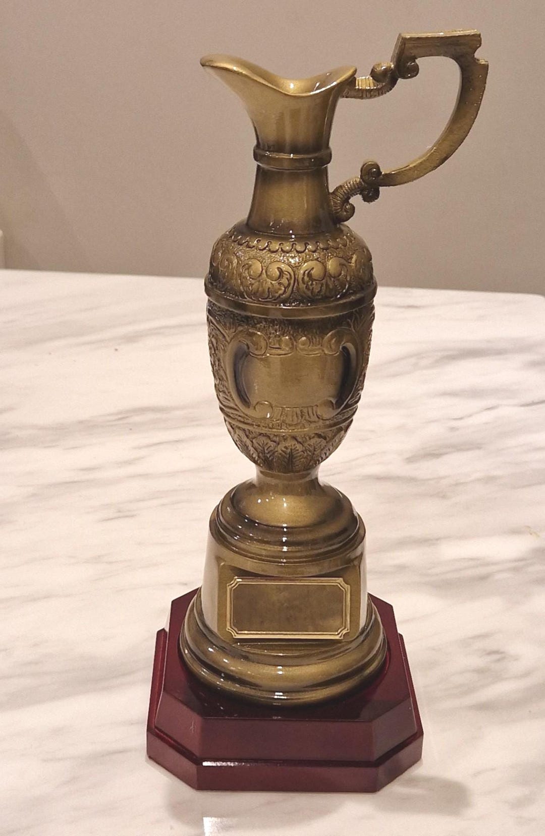 29 Cm Handcrafted Antique Gold Claret Jug Golf Trophy, Separate ...