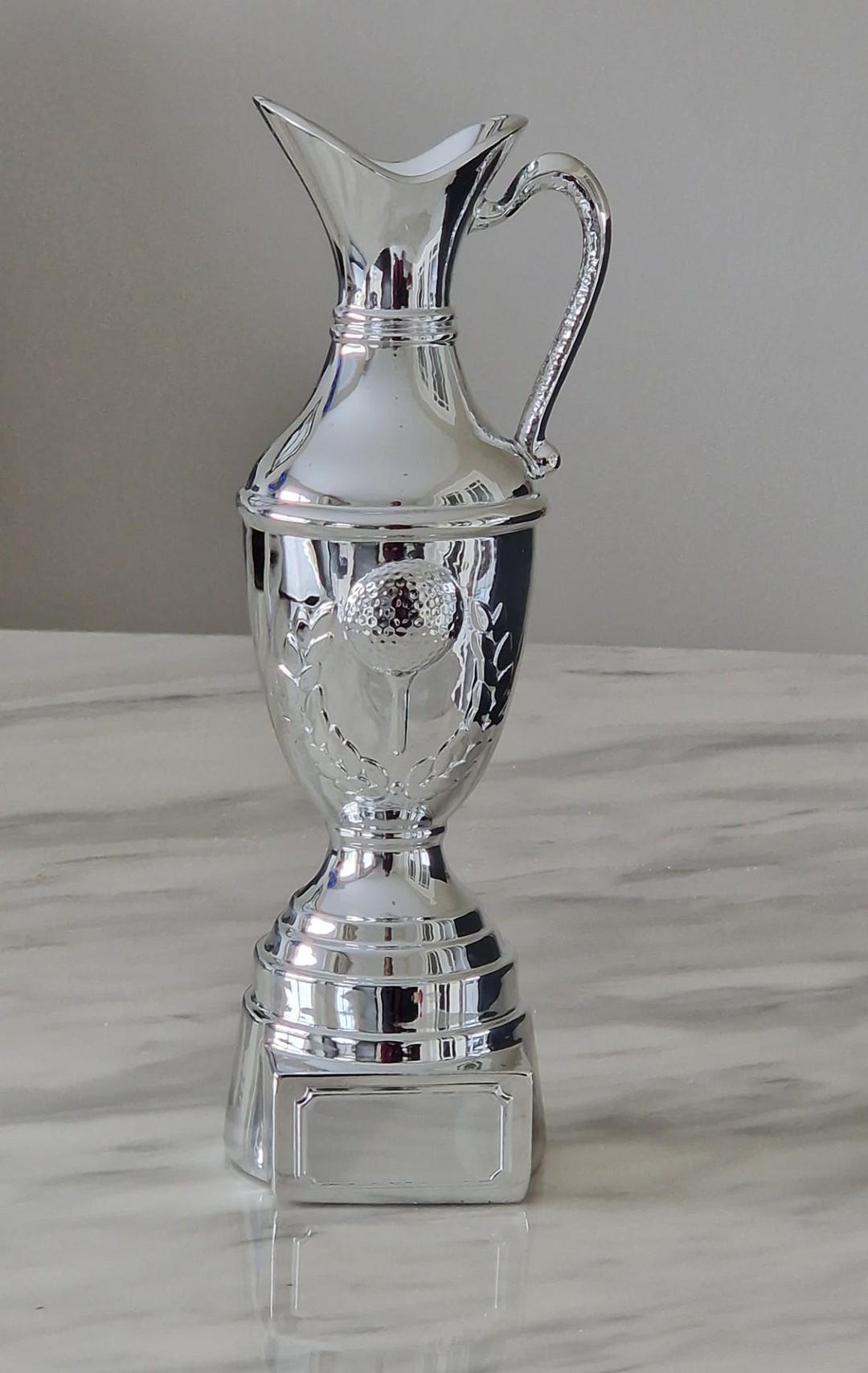 Personalized Silver Plated Golf Trophy Cup: 25cm Cast Resin Claret Jug ...