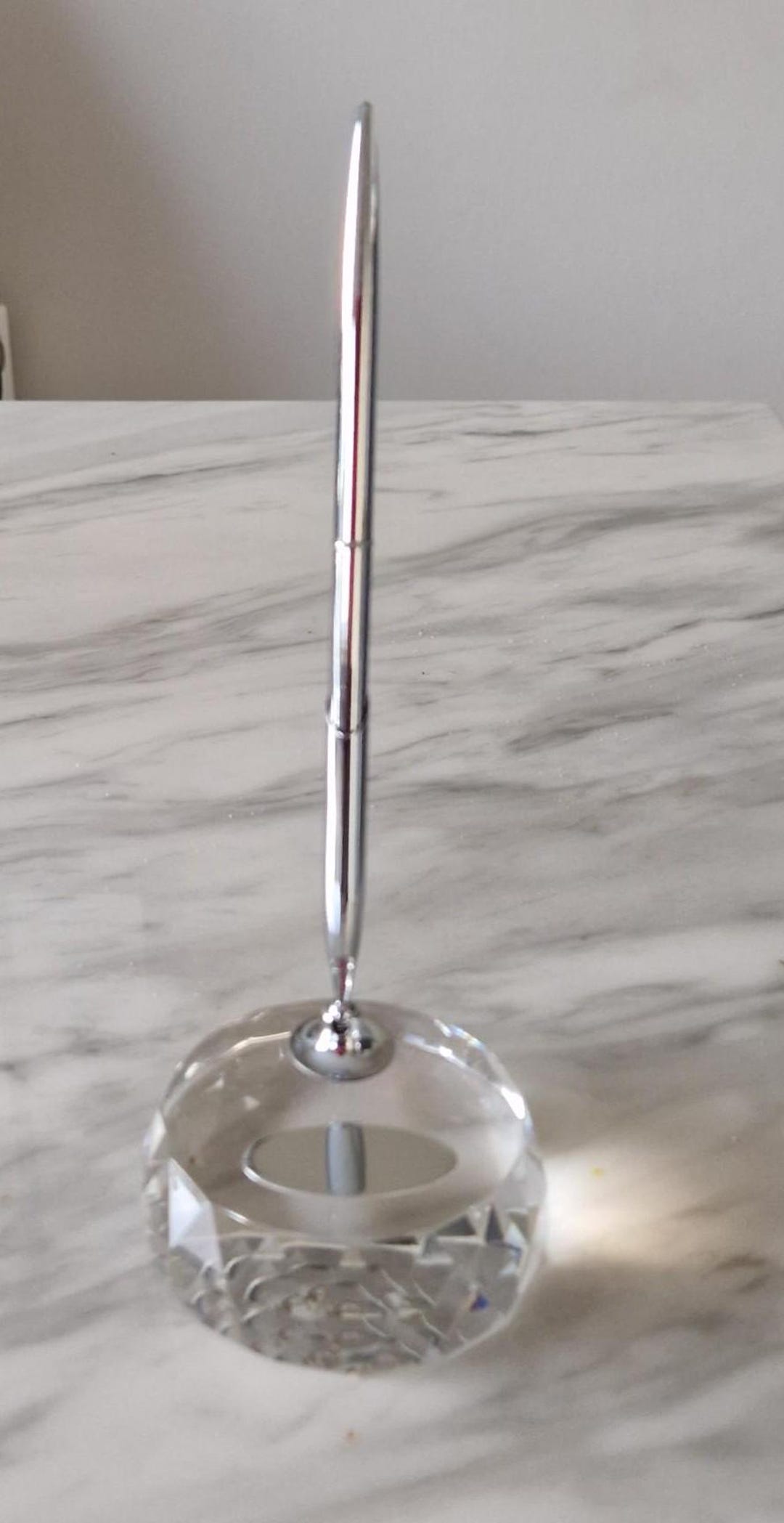 Personalised Irish Optical and Cut Crystal Pen Holder & Silver Plated ...