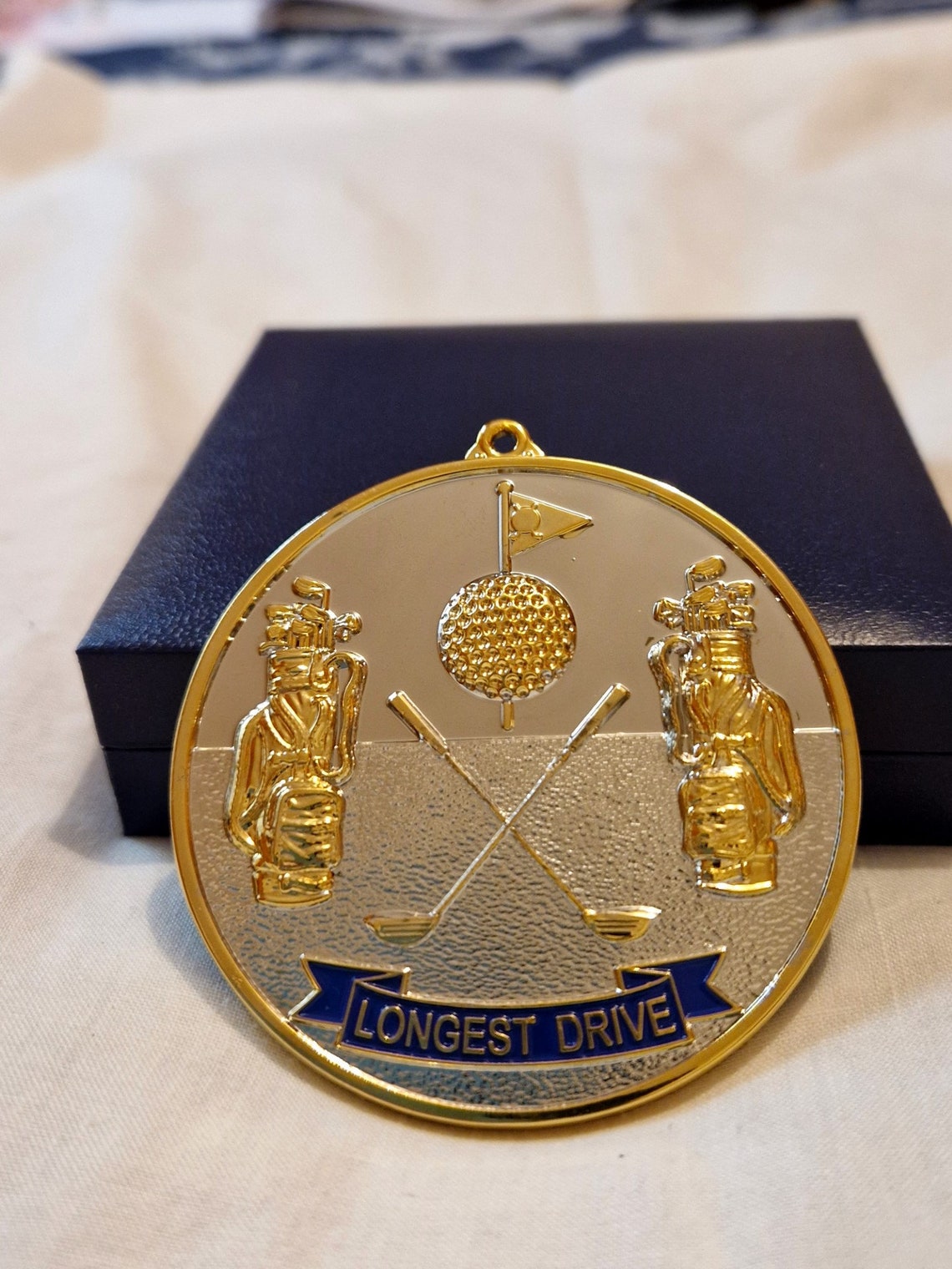 Large 70mm Longest Drive Enamelled Golf Medal in Presentation Box ...