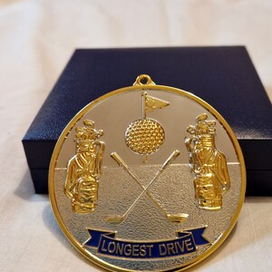 Large 70mm Longest Drive Enamelled Golf Medal in Presentation Box ...
