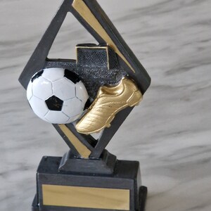Personalised 17cm Soccer Football & Boot Trophy. Ideal Soccer Prize ...