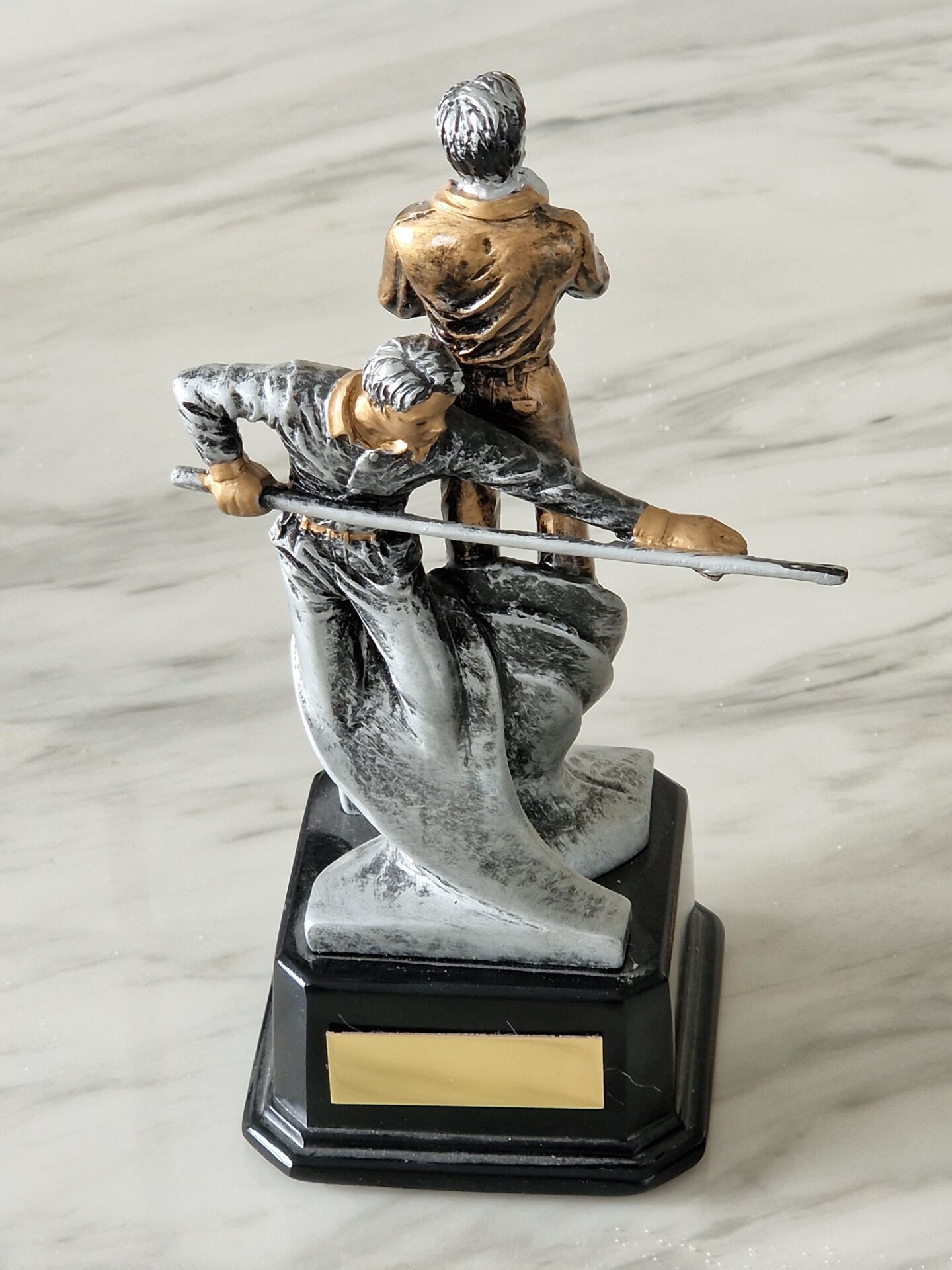 Personalised 21cm Pool/snooker Double Figurine Trophy, One Cueing, One ...