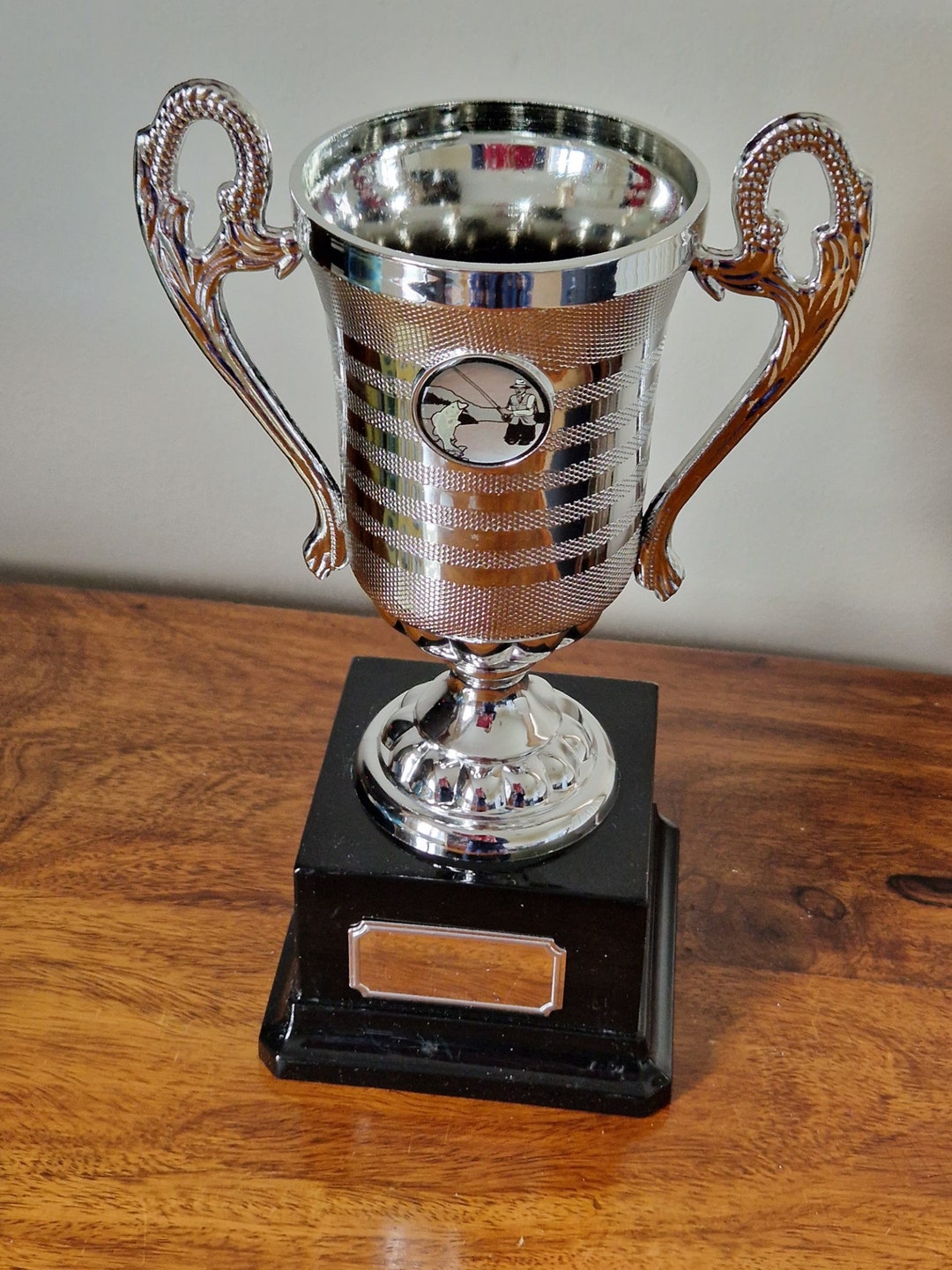 Personalised 23 Cm Silver Ornate Trophy Cup for Fishing, Basketball ...