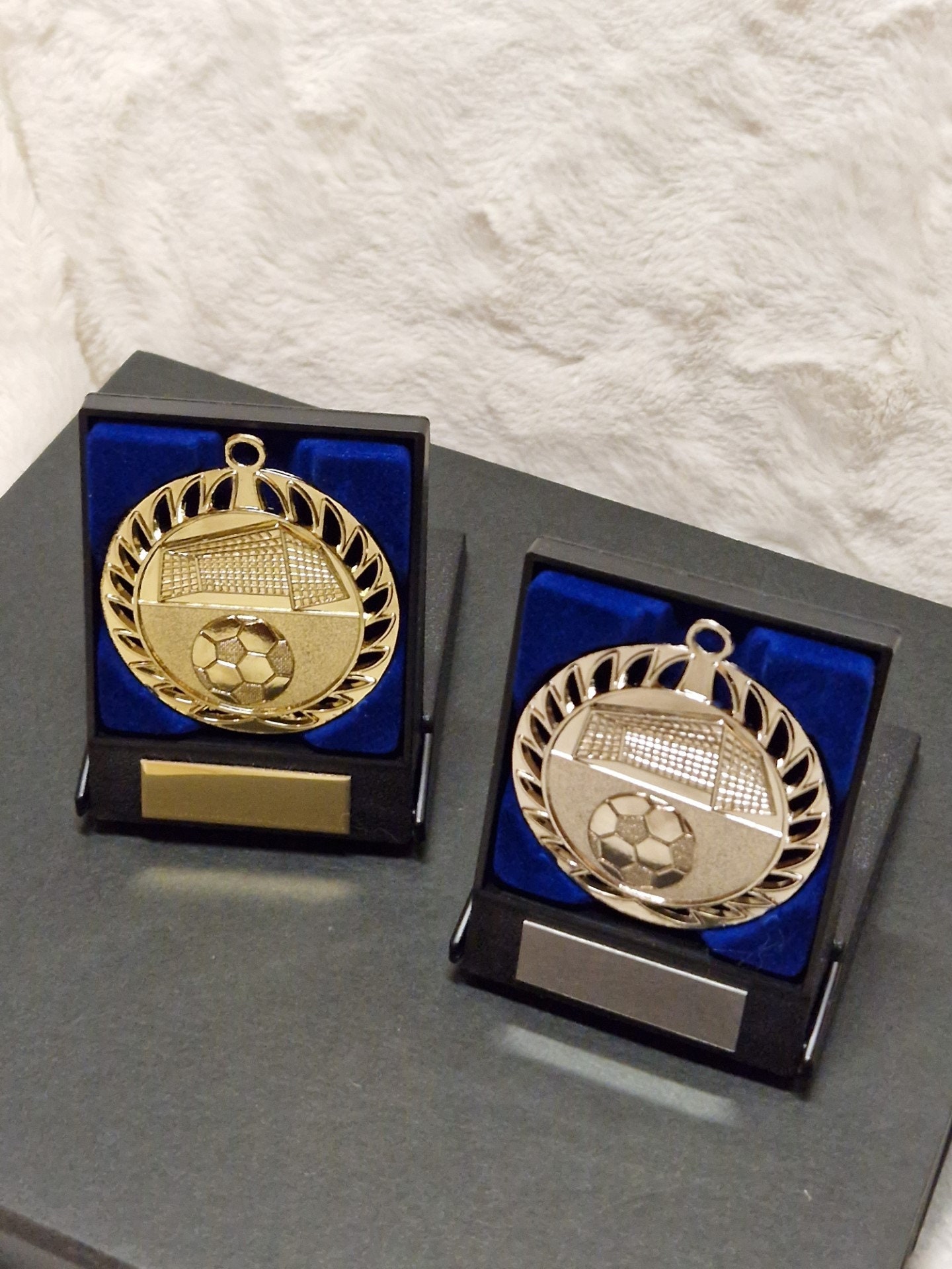 Choice of Gold or Silver 70 Mm Soccer Football Medal in Personalised ...