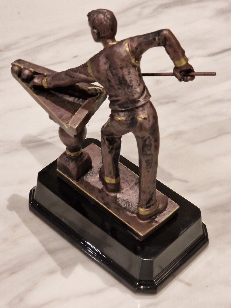 Personalised Snooker/pool Figurine Trophy at Table. Detailed Design ...
